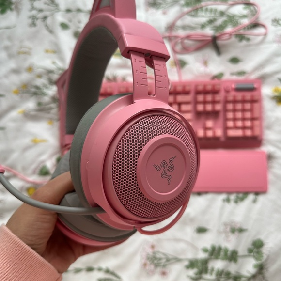 Razer | Headphones | Pink Cat Ear Headset And Keyboard Set | Poshmark